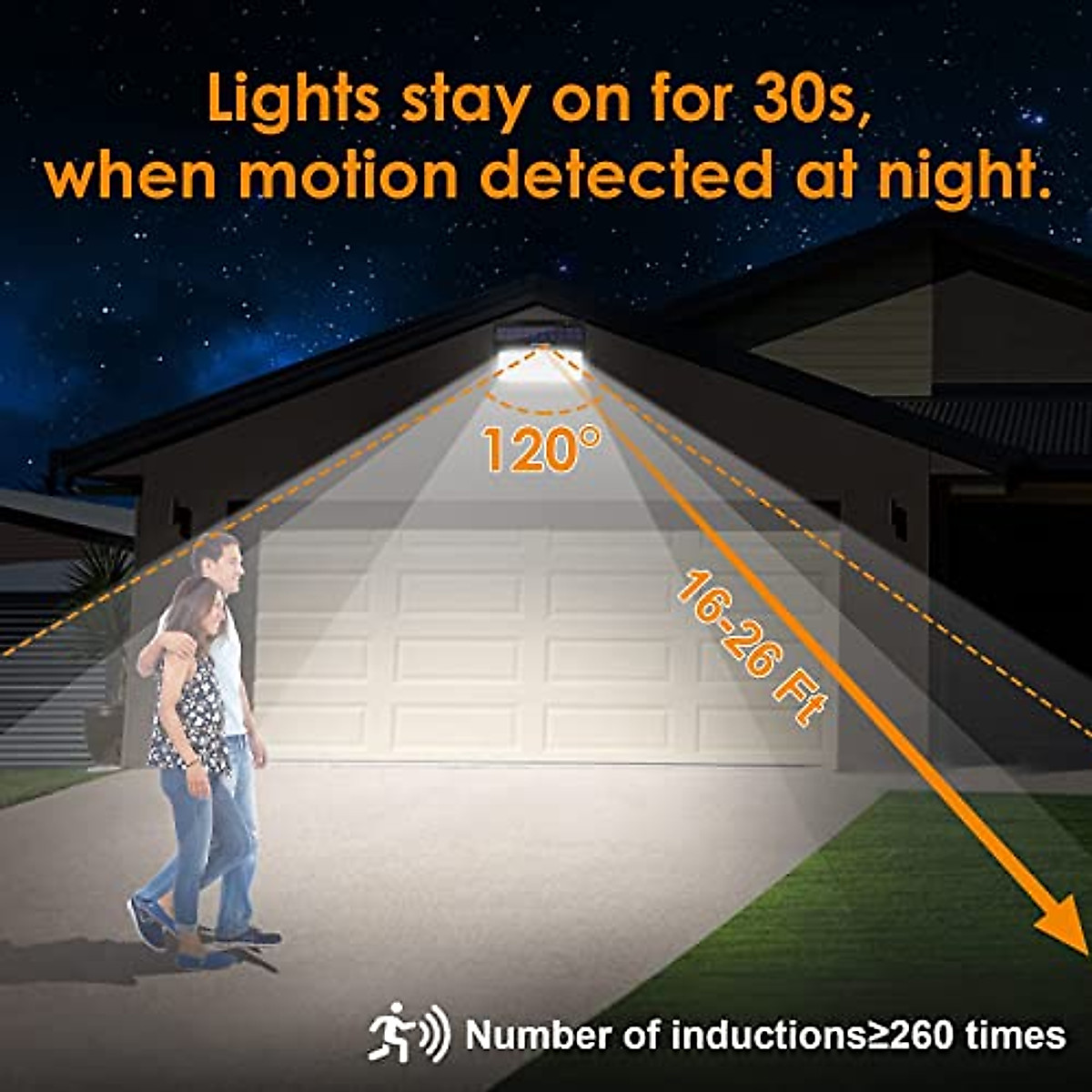 URPOWER Solar Lights, 78 LED Solar Motion Sensor Lights Outdoor Waterproof Solar Powered Security Light Motion Activated Auto On/Off Solar Wall Lights for Patio Deck Yard (Cool White, 4 Pack)