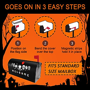 Welcome Halloween Clown Mailbox Covers Magnetic Standard Size 21x18 Inches, Hallowen Horror Movie Decor Post Box Cover Wraps Funny Garden Yard Decor