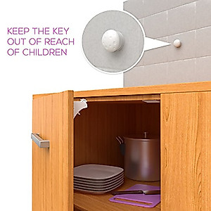 Child Magnetic Safety Locks (4 Locks & 1 Keys) | Safely Lock Your Cabinets and Drawers| No Drilling - Easy Installation - Authentic 3M Adhesive