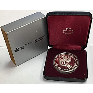 1983 CA Canada Silver Dollar - Universiade-Edmonton in Original Box $1 Proof Royal Canadian Mint