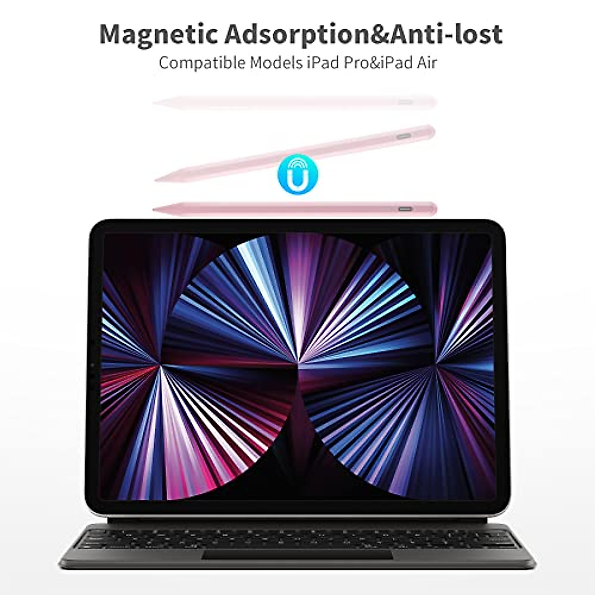 Stylus Pen for iPad Pencil Compatible with Apple Pen, iPad Pro 12.9/11-inch, Apple Pencil 2nd Generation, iPad Mini, iPad Air, iPad Tablets (2018-2022) Palm Rejection, Tilt - Pink