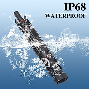 Poyiccot 30A Solar Inline Fuse Holder Connector, 1000V DC Waterproof in-line Fuse Holder, Solar Fuse Connector for Solar Panel and Solar Controller, with 10X38mm Fuse, 1pcs