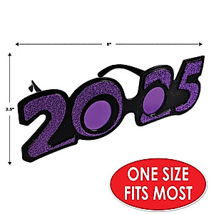 Beistle 2 Piece Glittered Plastic 2025 Eyeglasses, Graduation Party Accessories, New Year's Eve Favors