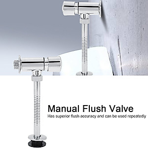 Urinal Flush Valve, Zinc Alloy Urinal Flush Valve, Closet Flush Valve, Metal Bidet T-Adapter with Shut-Off Valve, Hy-Brid Fiber-Polymer Reinforced Design, Hand Pressing Flushing Tool
