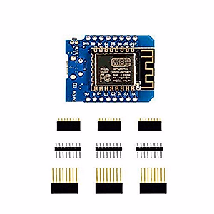 Ultrasir ESP8266 ESP-12 ESP-12F NodeMcu Mini D1 Module Lua 4M Bytes WLAN WiFi Internet Development Board Base on ESP8266 ESP-12F for Arduino,Compatible with WeMos D1 Mini (1pcs)…