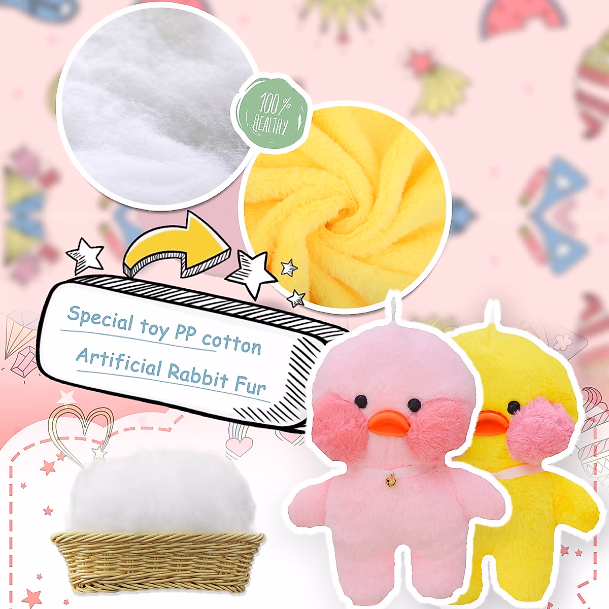 MOCOST Soft Duck Plush Doll, Cute Duck Stuffed Animal Plush Toy, Birthday for Kids Girls Sweetie, 12inch/30cm