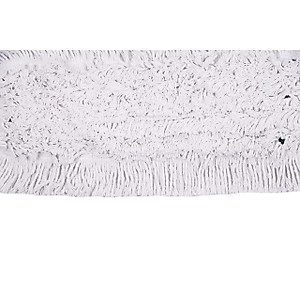 Qipeng 36"" Industrial-Grade Cotton Dust Mop Head Refills, Perfect Replacement for Busy Home, Gym, Commercial Spaces, Heavy-Duty Mop for Janitorial & Housekeeping Needs - 2 Pack (White)