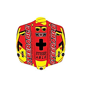 WOW Watersports Steerable Towable, 1 to 2 Person and Tow Rope Bundle