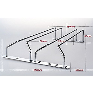 Happy Lifestyles Stainless Steel 1/2/3 Rails Cabinet Wine Glasses Rack 20" 2 rows