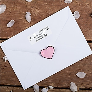 PrettySweetParty White Return Address Labels - Personalized Stickers for Envelopes and Mail, 250 Adhesive Peel and Stick Labels (Heart Graphic)