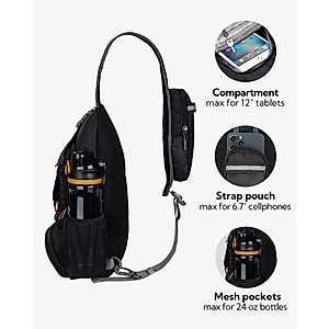 WATERFLY Packable Small Crossbody Sling Backpack Shoulder Chest Bag Daypack for Hiking Traveling