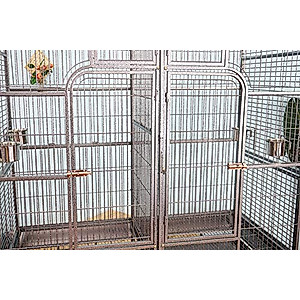 Double Cage with Center Divider for Bird Parrot Aviary W64xD32xH73 New