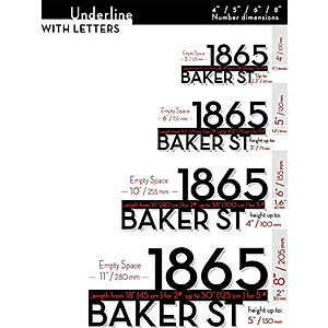 Modern House Numbers - Street Address - Gray with Black Acrylic - Contemporary Home Address - Underline Sign Plaque - Door Number - Apartment - Hotel Room