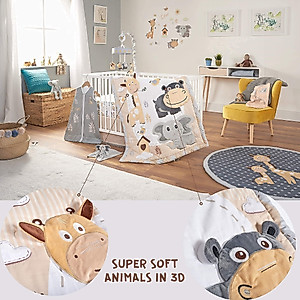 OBERLUX Crib Bedding Set + Baby Play Mat + Musical Crib Mobile - Baby Nursery Room Bundle Set