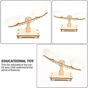 Baluue Wooden Balance Scale Toy Montessori Math Materials Preschool Educational Learning Development Toys for Children Students