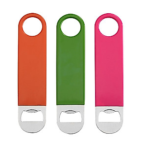 QLL 10 Pack 7" Heavy Duty Stainless Steel Flat Bottle Opener