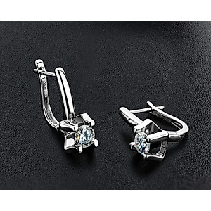 Moissanite Dianmond Huggie Hoop Earrings for Women, Sterling Silver Hypoallergenic Huggie Earring Anniversary Birthday Mothers Day Gifts for Mom Her Wife Girlfriend