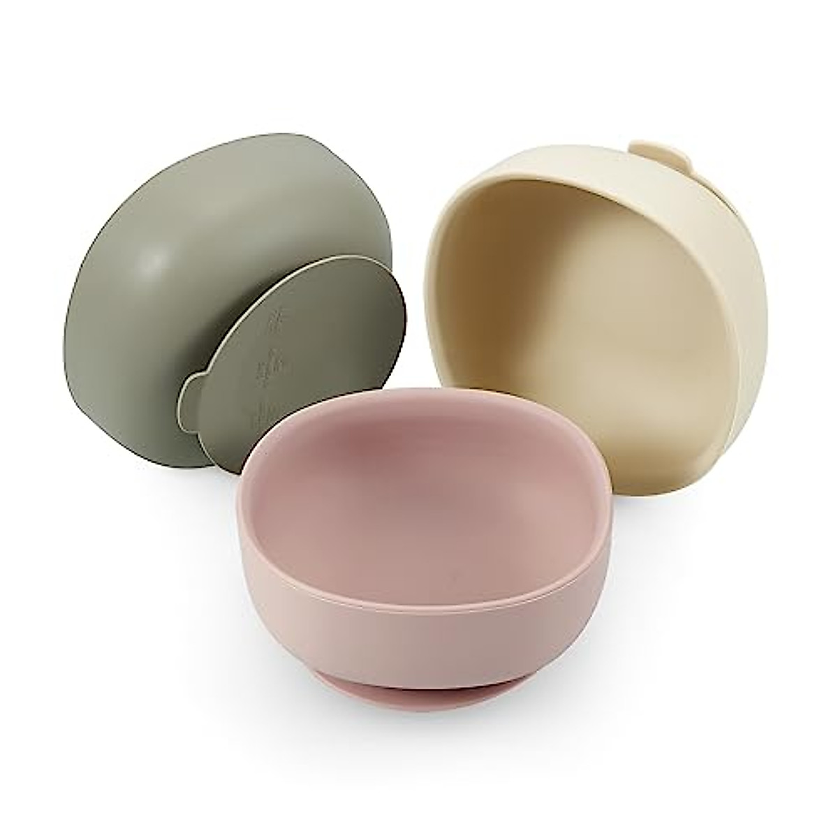 PandaEar 3 Pack Silicone Suction Bowls for Baby Toddler Infant Kids| Baby Food Bowls First Stage Feeding| Toddler Bowls Suction Food Grade Soft Safe Silicone BPA-Free