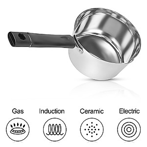 KSJONE 1.2-Quart Professional Grade Saucepan with Stay Cool Handles, Kitchen Cooking Pans, Dishwasher Oven Safe & Compatible with All Stovetops Multipurpose for Home Restaurant, Silver
