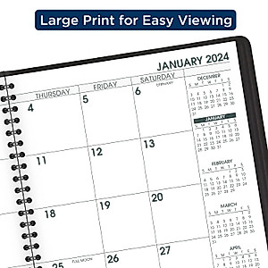 AT-A-GLANCE 2024 Monthly Planner, 7" x 8-3/4", Medium, Large Print, Black (70LP090524)