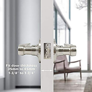 Gobrico Wave Style Euro Lever Handle Passage Door Lock Hall and Closet Leverset Lockset,Satin Nickel Finish,Keyless Non Locking,1Pack