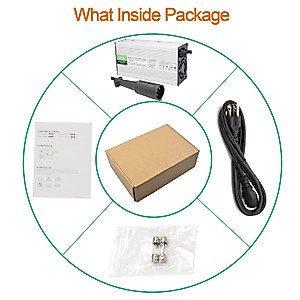 AFU 48V 10A Golf Cart Battery Charger for Club Car Golf Cart with Round 3 Pin Connector