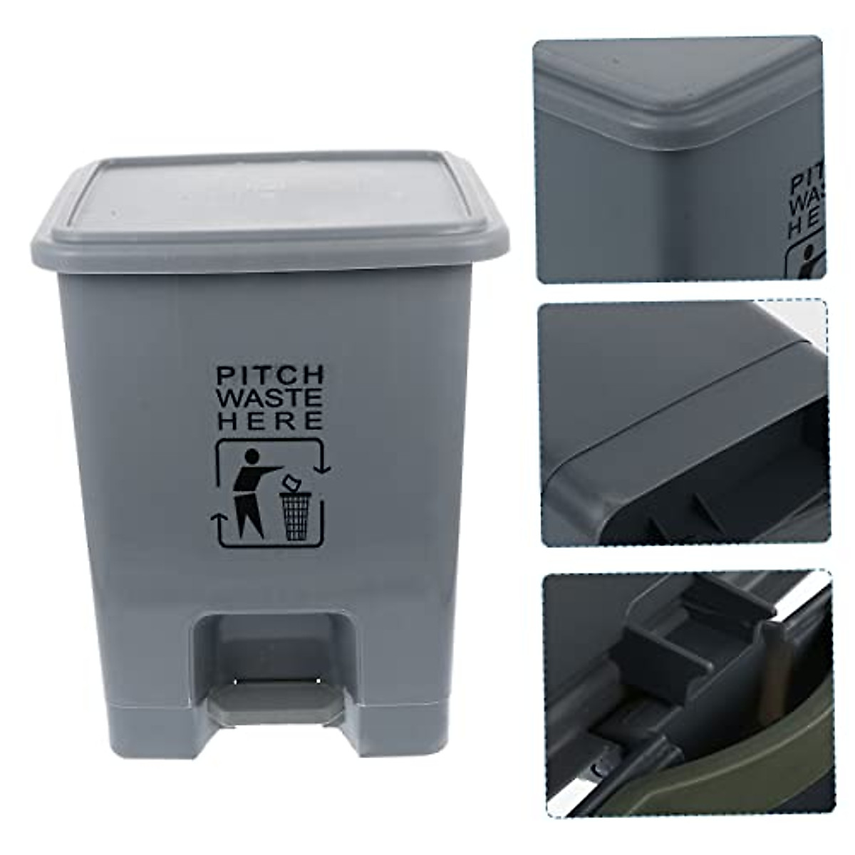 Operitacx 1pc Pedal Trash Can Round Trash Can Desk Dumpster Mesh Trash Can Dustbin Rubbish Can Kitchen Home Dustbin Large Capacity Garbage Can Waste Bin Rubbish Container Grey Plastic Simple