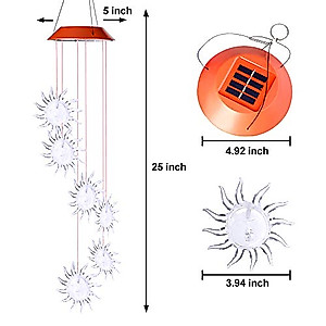 Sunflower Solar Wind Chimes,Gifts for All mom/Grandma/Women/Aunt /Daughte/Friend /Niece/Sister/Teacher/dad, Mother Birthday Gift, Gardening Gifts,windchimes Outside, Perfect for The Patio, Garden
