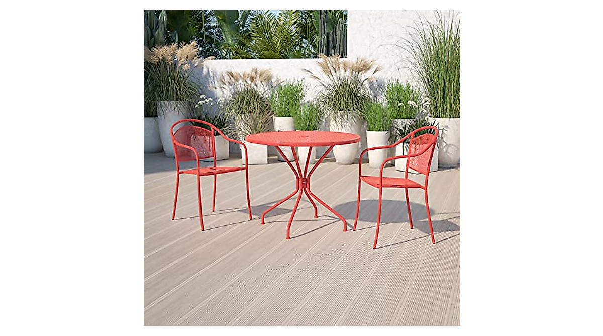 Coral Patio Table with Umbrella Hole | Flash Furniture