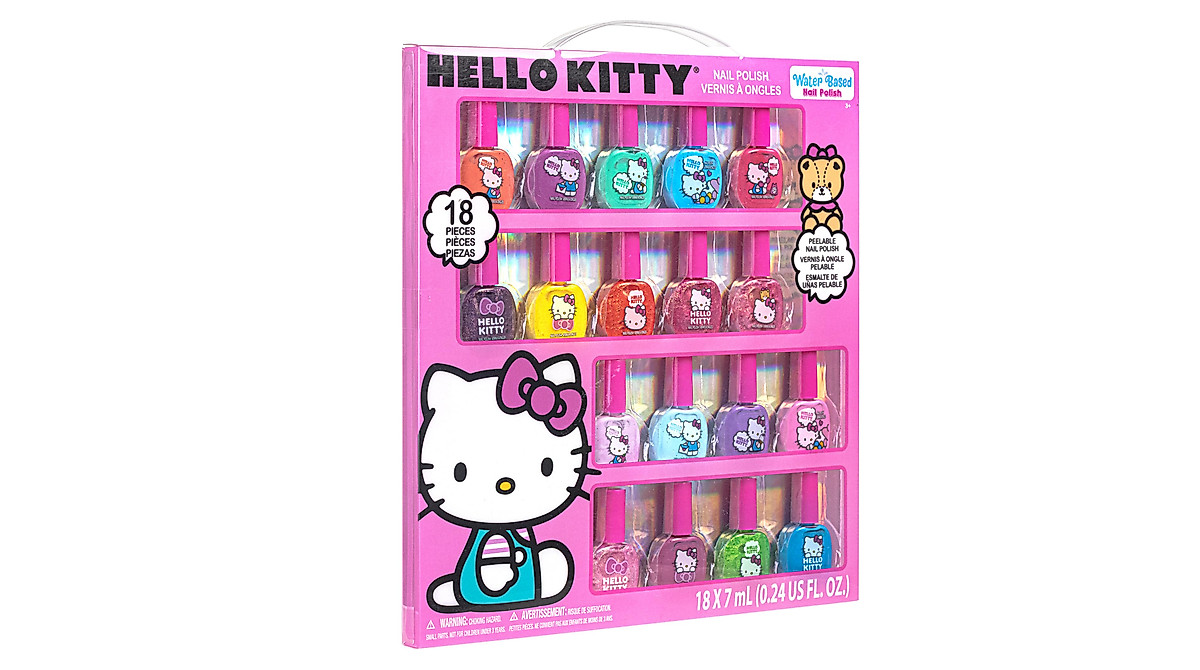 Hello Kitty Non-Toxic Nail Polish Set for Kids | Safe & Fun 18 Pcs