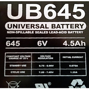 Universal Power Group 6V 4.5AH General 00648 Sealed Non-Spillable Emergency Light Battery Wka6-5F - 4 Pack