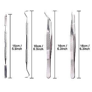 Whaline 7 Pieces Mosaic Tools, Mosaic Tweezers Tile Beginner Setwith 2 Scrapers, 2 Tweezers, 1 Double-EndedHook, 1 Spatula, 1 Sponge