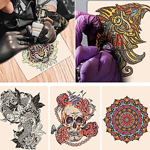 Blank Tattoo Practice Skin - Romlon 20Pcs Tattoo Skin Practice 8'' x 6'' Double Sides Tattoo Skin Microblading Eyebrow Fake Skin for Tattoo for Beginners and Experienced Artists Tattoo Supplies