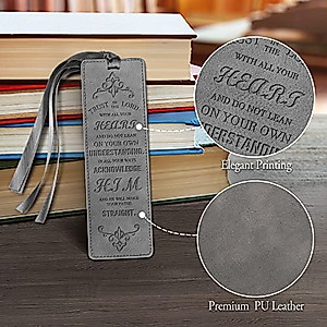 FINPAC Black Bible Cover w/Bible Verse Bookmarks for Women Men