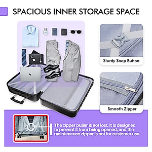 AnyZip Luggage PC ABS Hardside Lightweight Suitcase with 4 Universal Wheels TSA Lock Carry-On 20 Inch Dark Blue