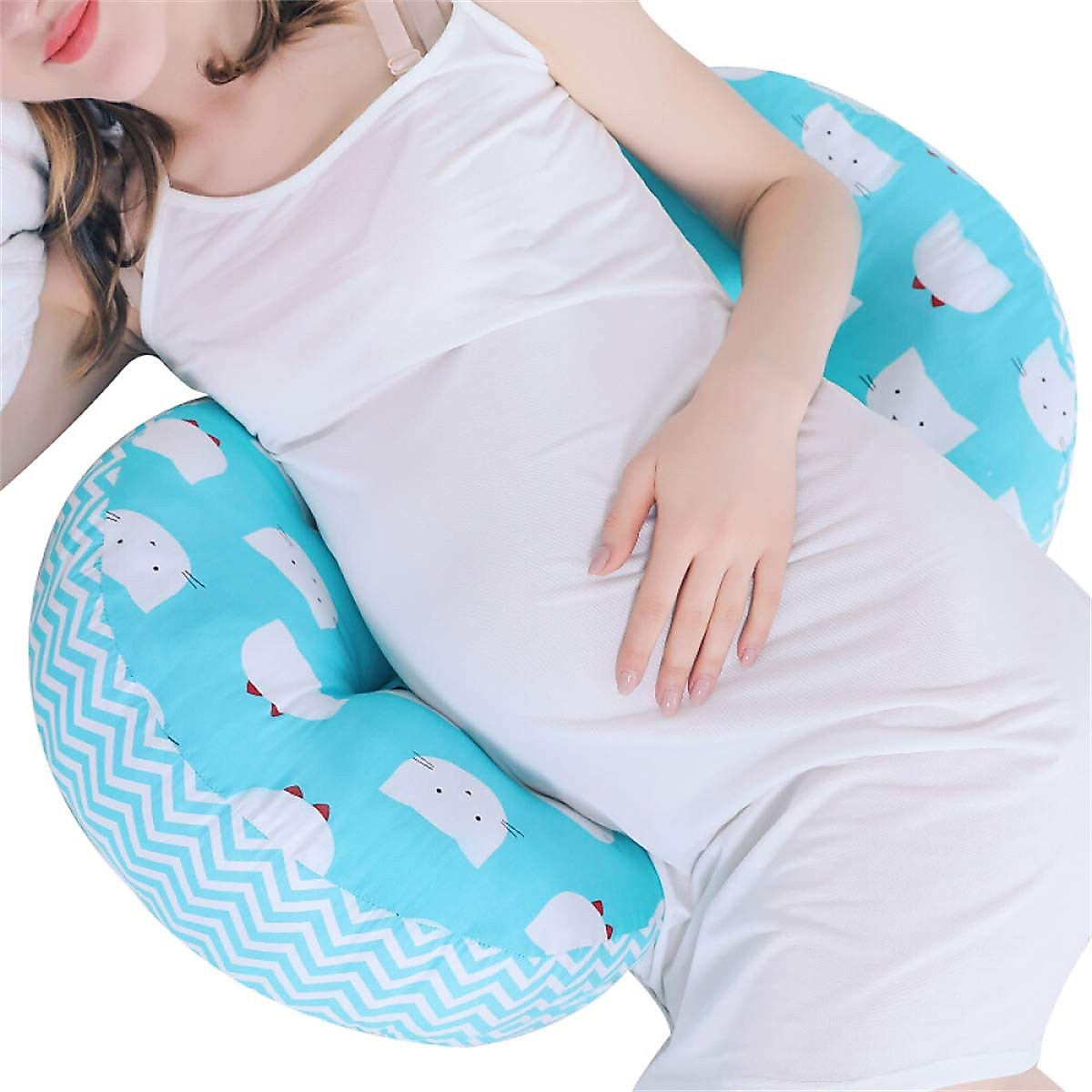 WEILORI U-Shaped Pregnancy Pillow for Pregnant Women ,Support for Back, Hips, Legs, Belly for Maternity Women,Maternity Pillow with Removable Cotton Cover,8 Patterns Option