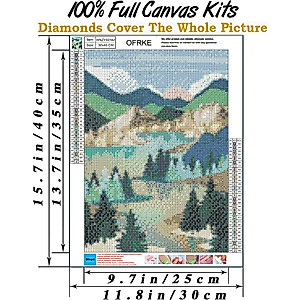 OFRKE Diamond Painting Mountain and Sun Kit,Diamond Art Kits for Adults and Kids,Abstract Scenery Paint with Diamonds Round for Gift,Home Wall Decor 12"x16"