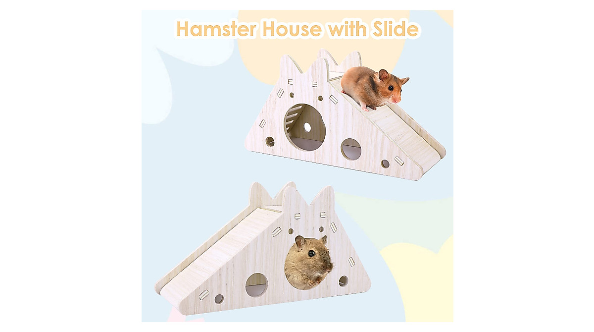 TIESOME Hamster House with Slide - Fun Pet Hideout