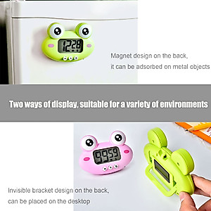MOSHOU Kitchen Timer, Cute Animal Countdown Timer Hangable Alarm Clock with LCD Large-Screen Visual Clock for Cooking, Bake, Sport Game,Study, Lunch Break (Dark Purple Cattle)