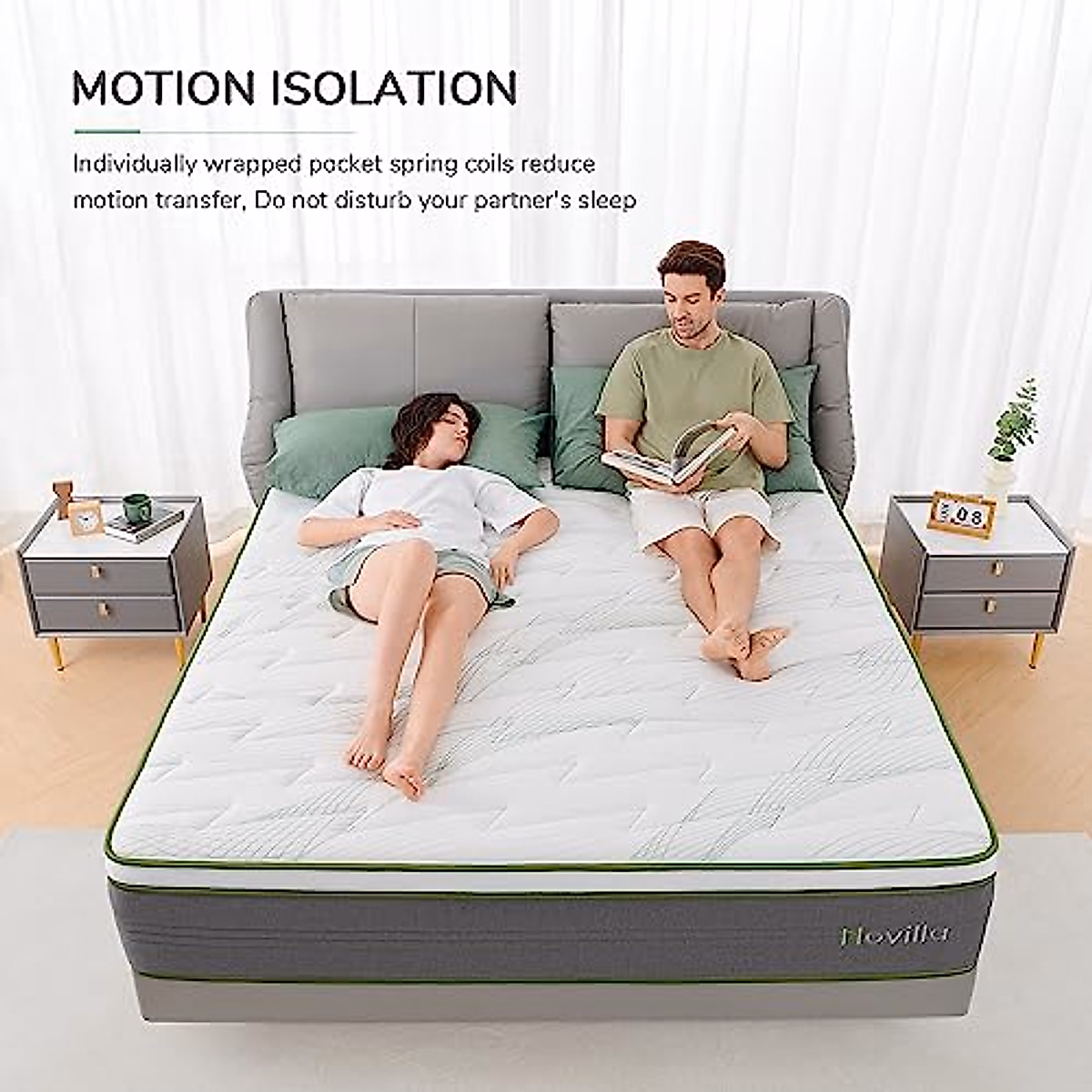 Novilla California King Mattress,12 Inch Gel Memory Foam Hybrid Mattress with Individually Pocket Springs, Breathable Mattresses for Cool Sleep,Motion Isolation & Pressure Relief, Medium Firm,vigour