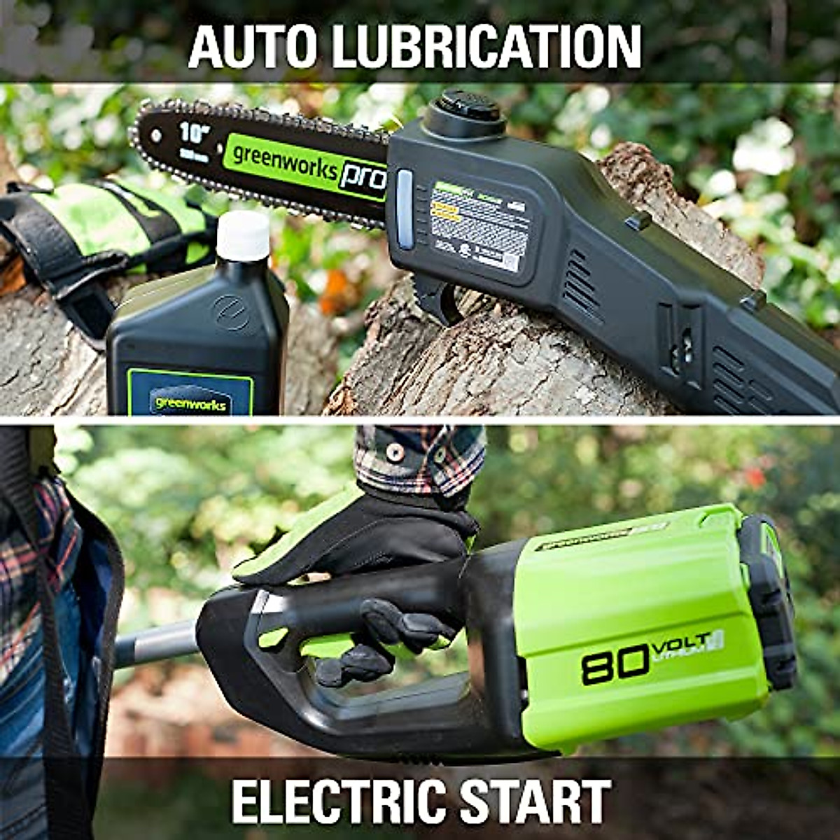 Greenworks Pro 80V 10 inch Brushless Cordless Polesaw, Tool Only, PS80L00