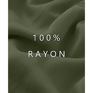 ZESICA Women's Casual V Neck Long Sleeve Smocked High Waist Ruffle A Line Tiered Mini Dress,ArmyGreen,Medium