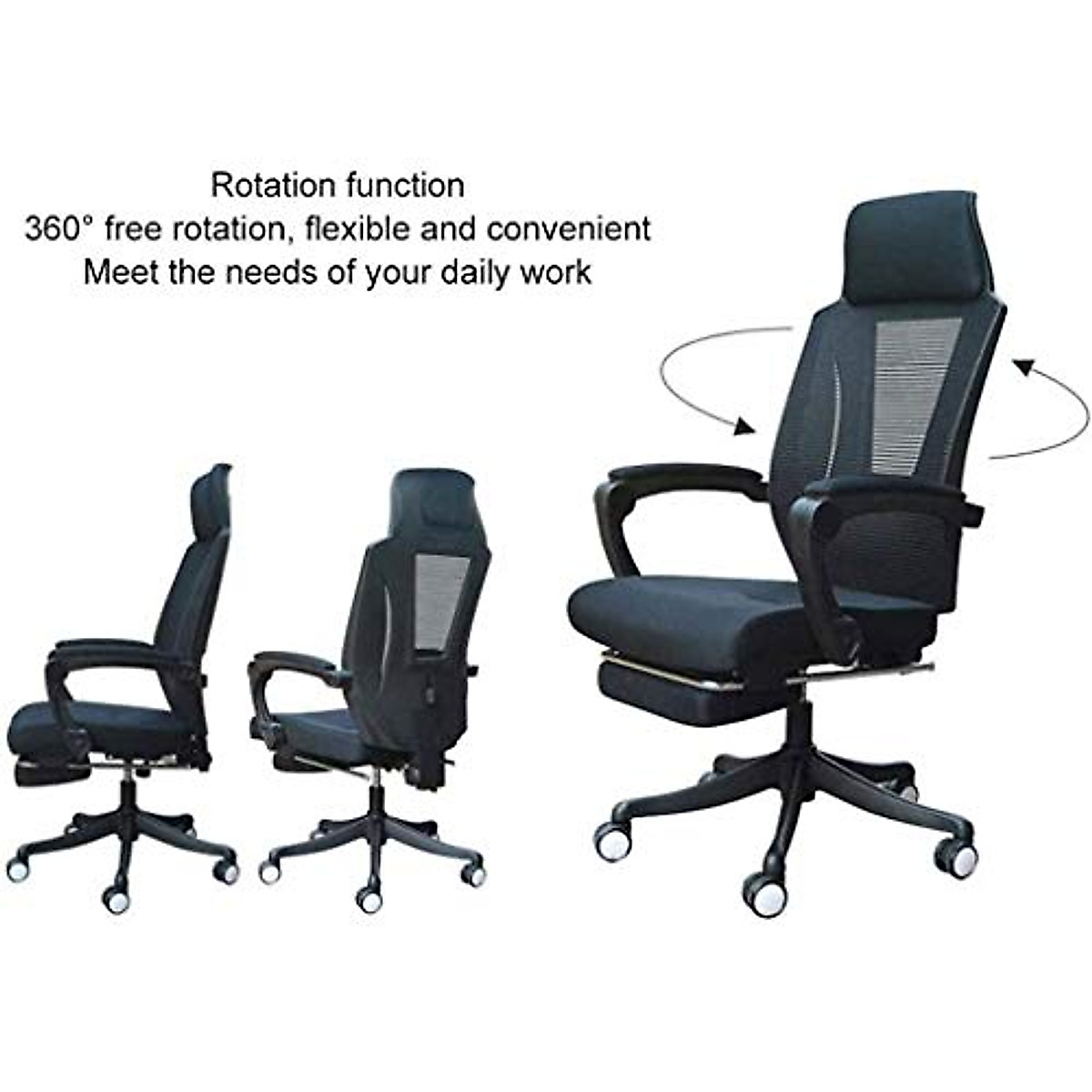 HALOU Ergonomic Office Chair, Reclining Office Chair with Lock Function and Lumbar Support, Executive Office Chair with Headrest