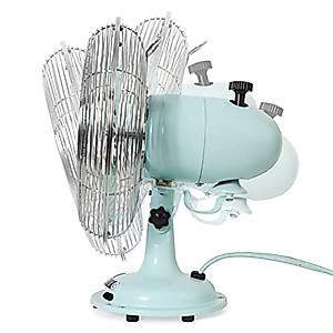 Better Homes & Gardens Retro Table Fan, 3-Speed Metal Tilted-Head Oscillation, 8-Inches (mint)