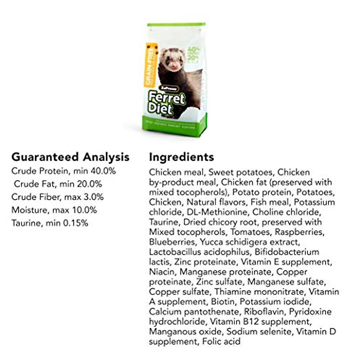 ZuPreem Premium Daily Grain Free Ferret Diet Food, 4 lb - Nutrient Dense, Highly Digestible, High Protein Levels