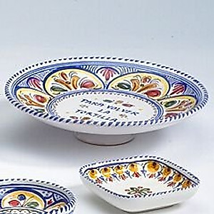 El Puente del Arzobispo Hand Painted Ceramic Spanish Tortilla Plate (10 in Wide)