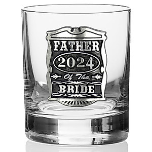 English Pewter Company 11oz Father Of The Bride Tumbler Old Fashioned Whisky Rocks Glass Personalised With Your Year – Perfect Wedding Party Gifts For Your Groomsmen – Gift Box [WD005]