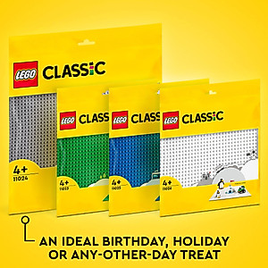 LEGO Classic Blue Baseplate Square 32x32 Stud Foundation to Build, Play, and Display Brick Creations, Great for Ocean and Water Landscapes, 11025