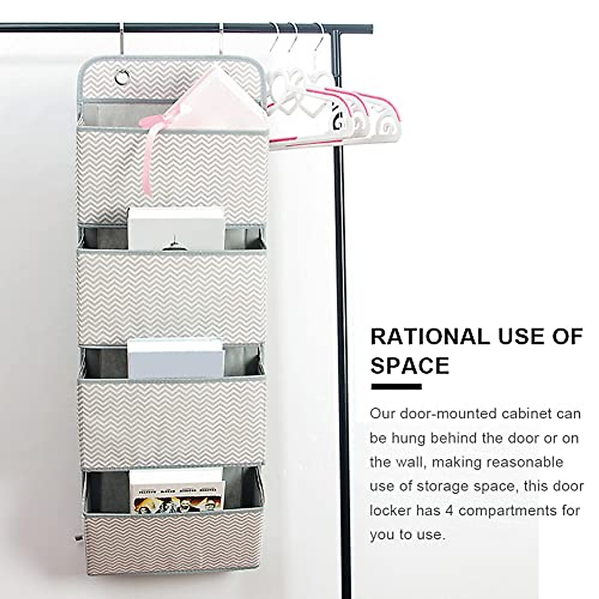 BluOcnMkt 4-Shelf Hanging Closet Organizer Door Hanging Shoe Organizer for Storing Shoes, Cosmetics, Stationery, Sundrie (Blue Dot)