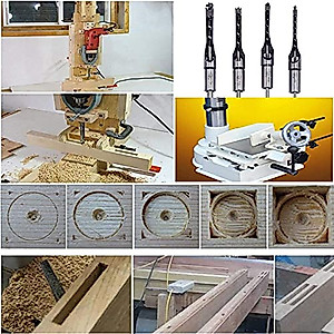 Baorder 4Pcs Woodworking Square Hole Drill Bits Set Mortising Chisel Drill Bits for Woodworking (6.4 mm / 8 mm / 9.5 mm / 12.7 mm)…